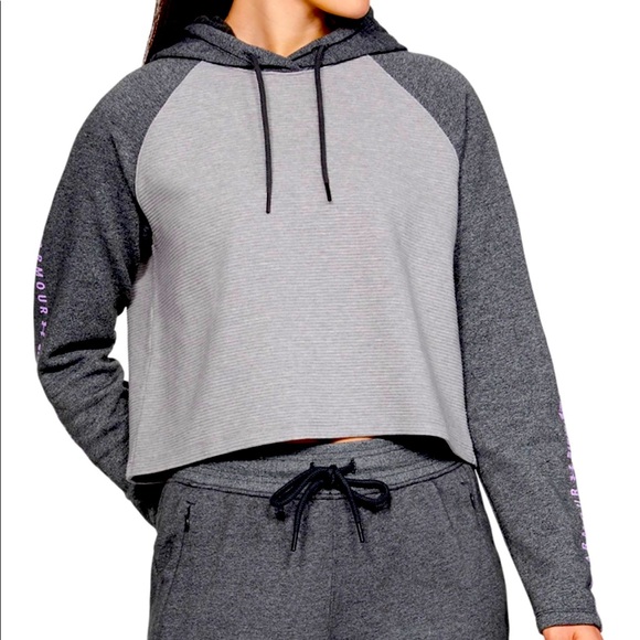 Under Armour | Tops | Under Armor Womans Grey Hoodie Crop Top | Poshmark